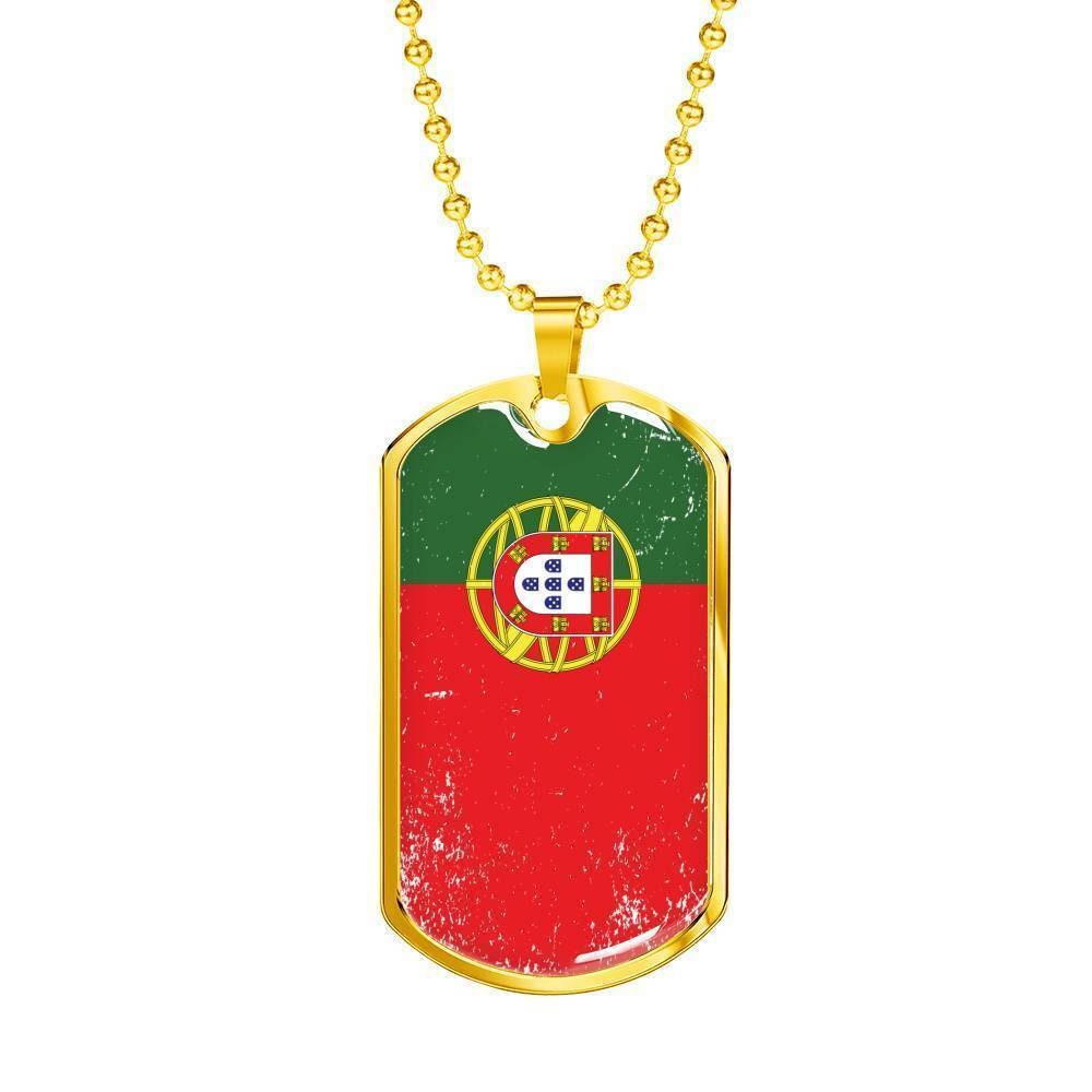 Portugal Flag Necklace Portugal Flag Stainless Steel or 18k Gold Dog ...