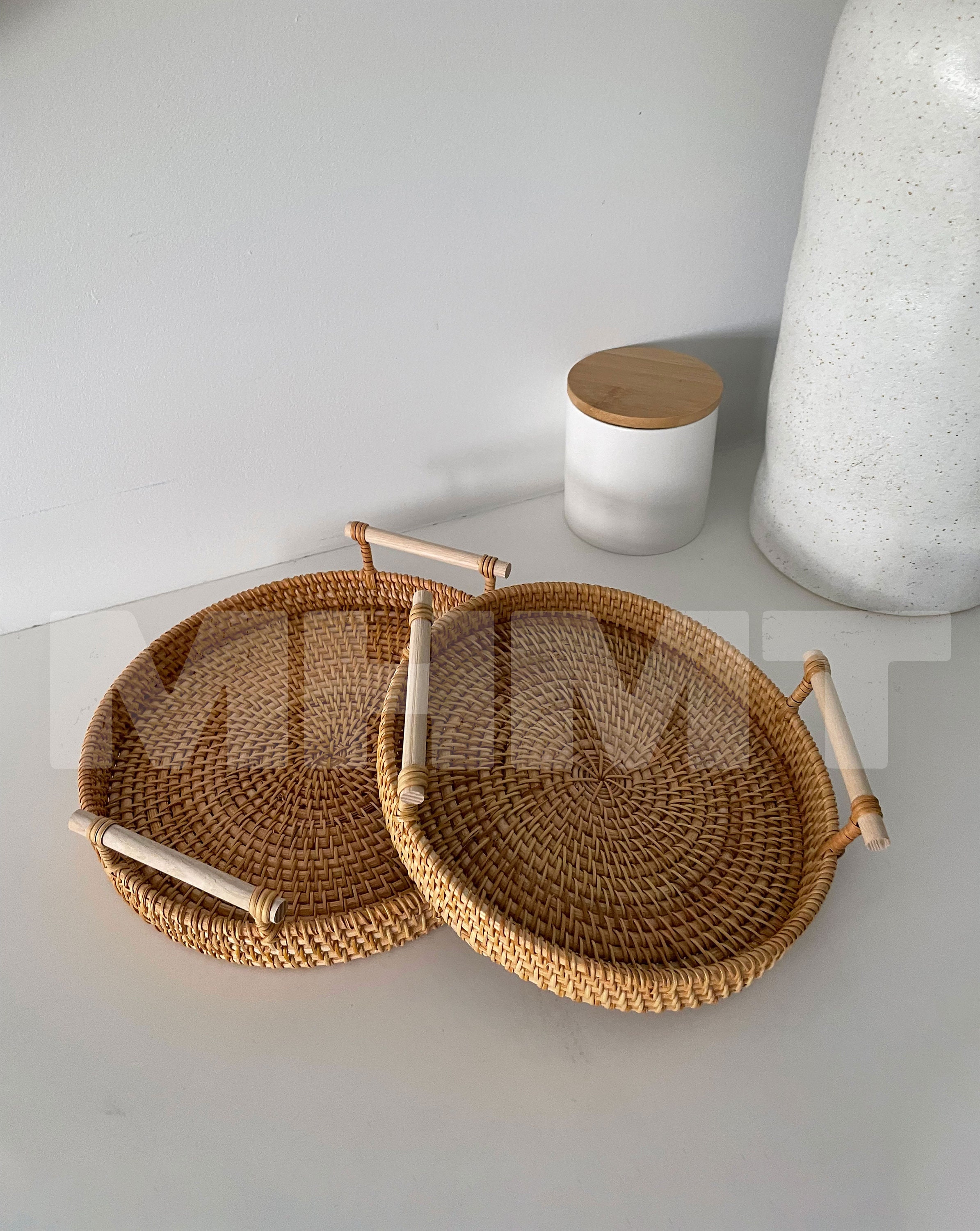 Natural Rattan Tray Hand Woven Rattan Tray Storage Basket - Etsy