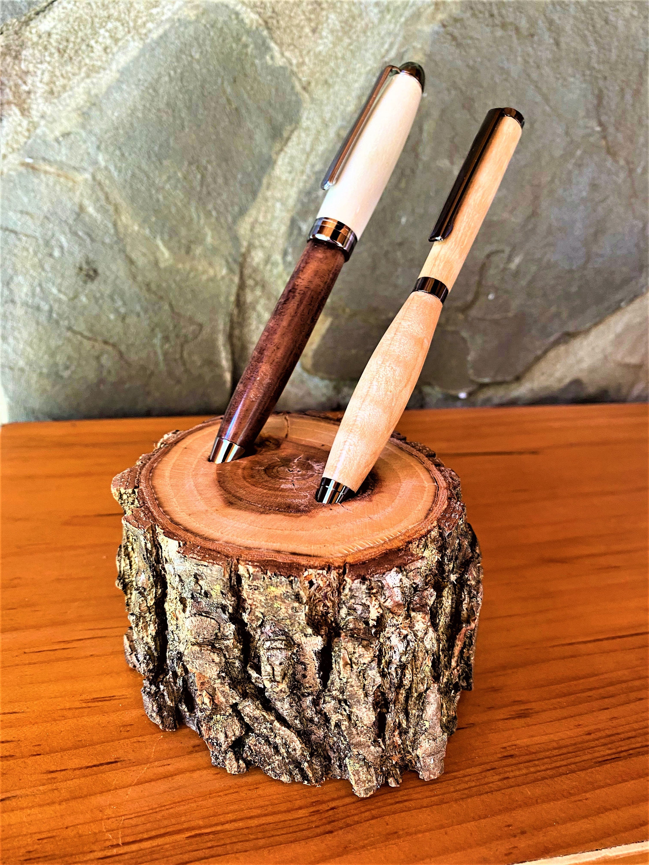 Raw Cut Log Pen Display single/double - Etsy