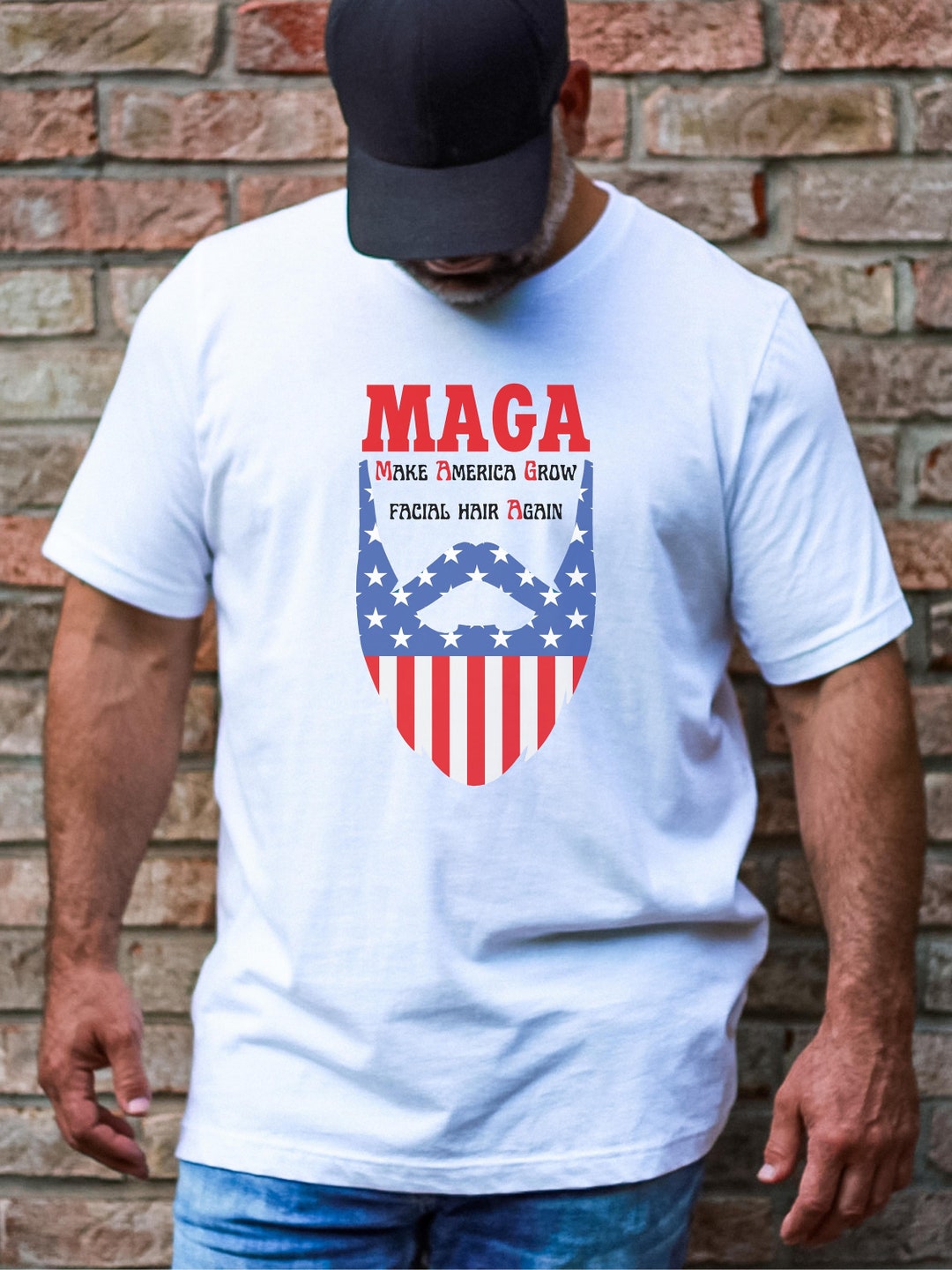 MAGA Beard Shirt, Men's Beard Patriotic Shirt, Patriotic Beard Shirt ...
