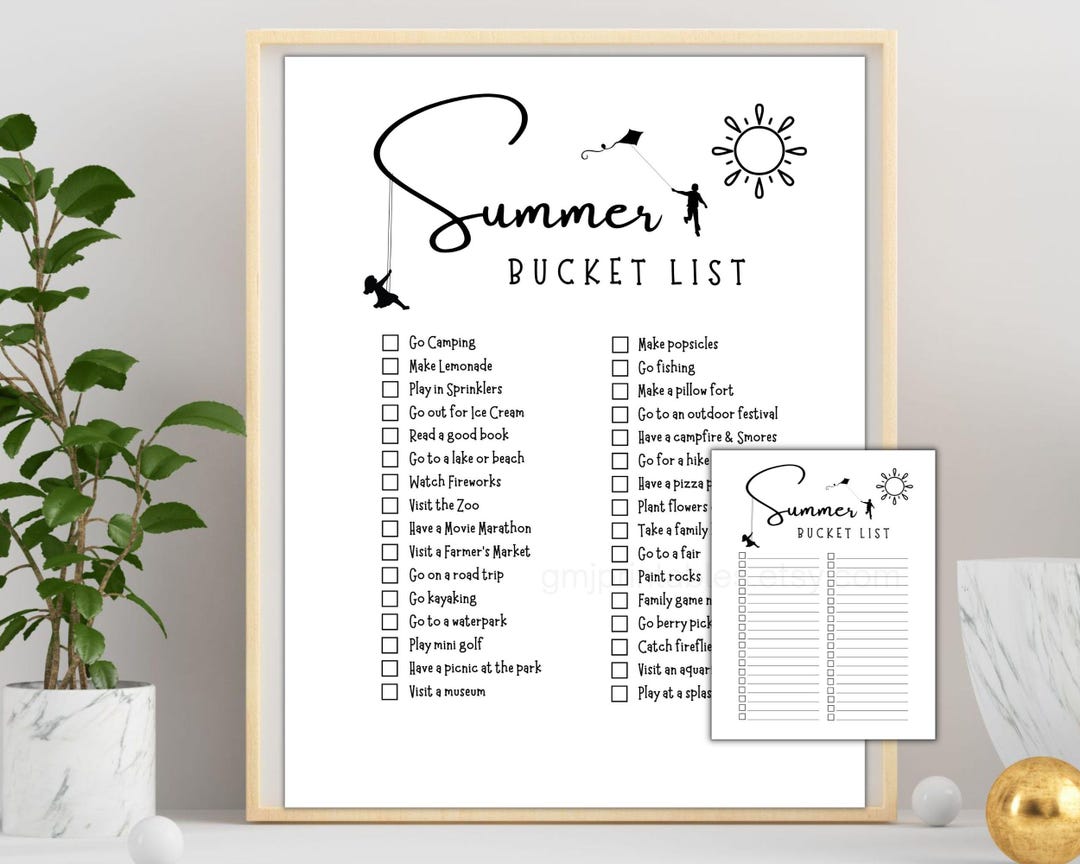 Summer Bucket List, Printable Summer Countdown, Summer to Do List ...
