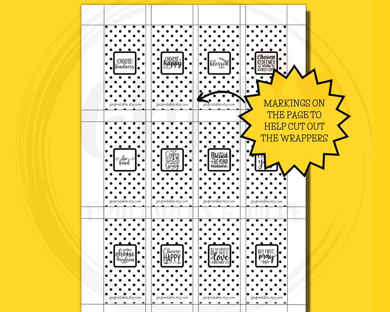 Printable Mini Candy Bar Wrappers: Encouraging Messages, Wedding Favors ...