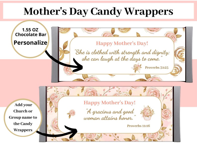 Mother's Day Candy Bar Wrappers Candy Bar Wrappers Gift - Etsy