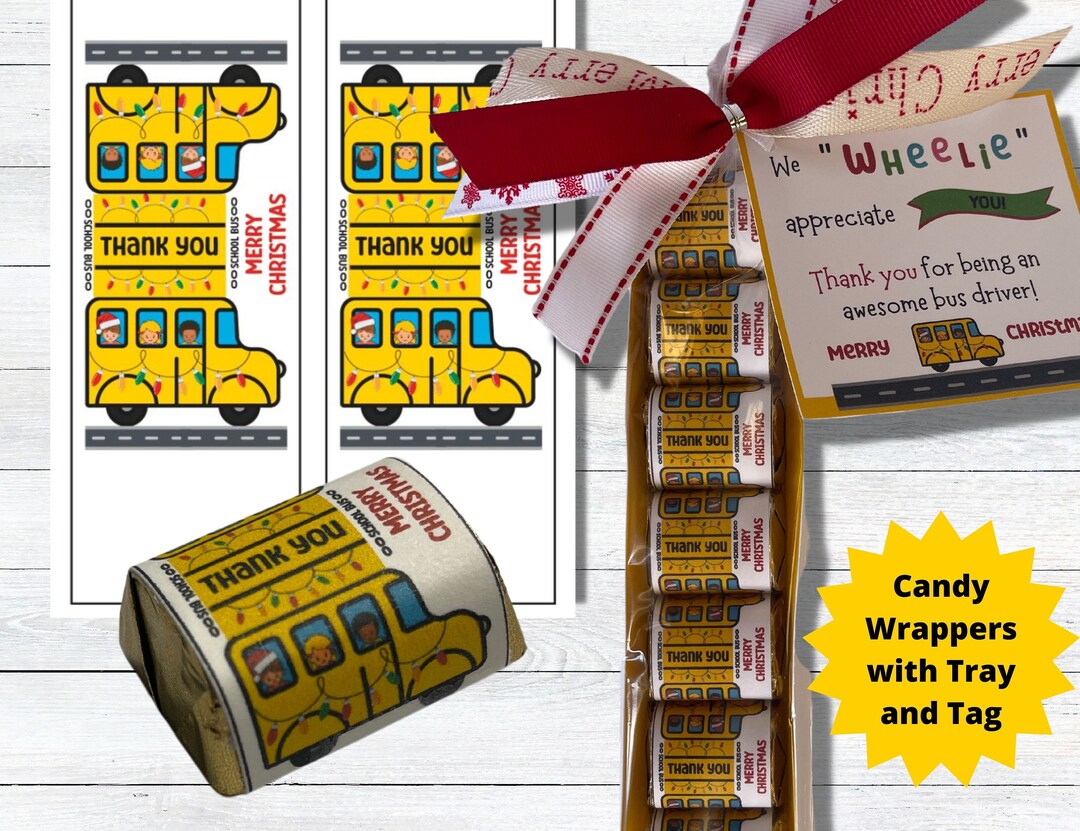 School Bus Christmas Candy Wrappers Bus Driver Christmas - Etsy