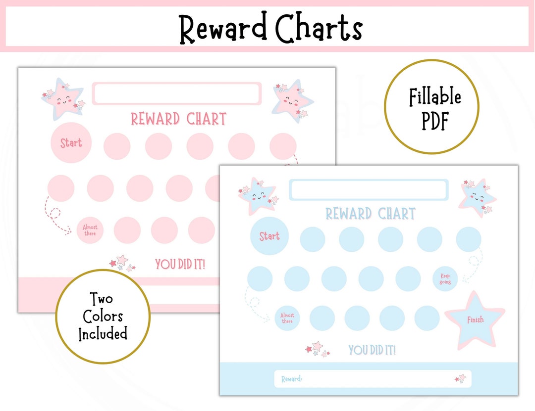 Reward Chart, Behavior Chart, Potty Training Chart, Editable Goal Chart ...
