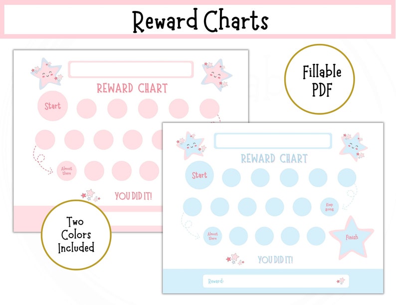 Reward Chart, Behavior Chart, Potty Training Chart, Editable Goal Chart ...