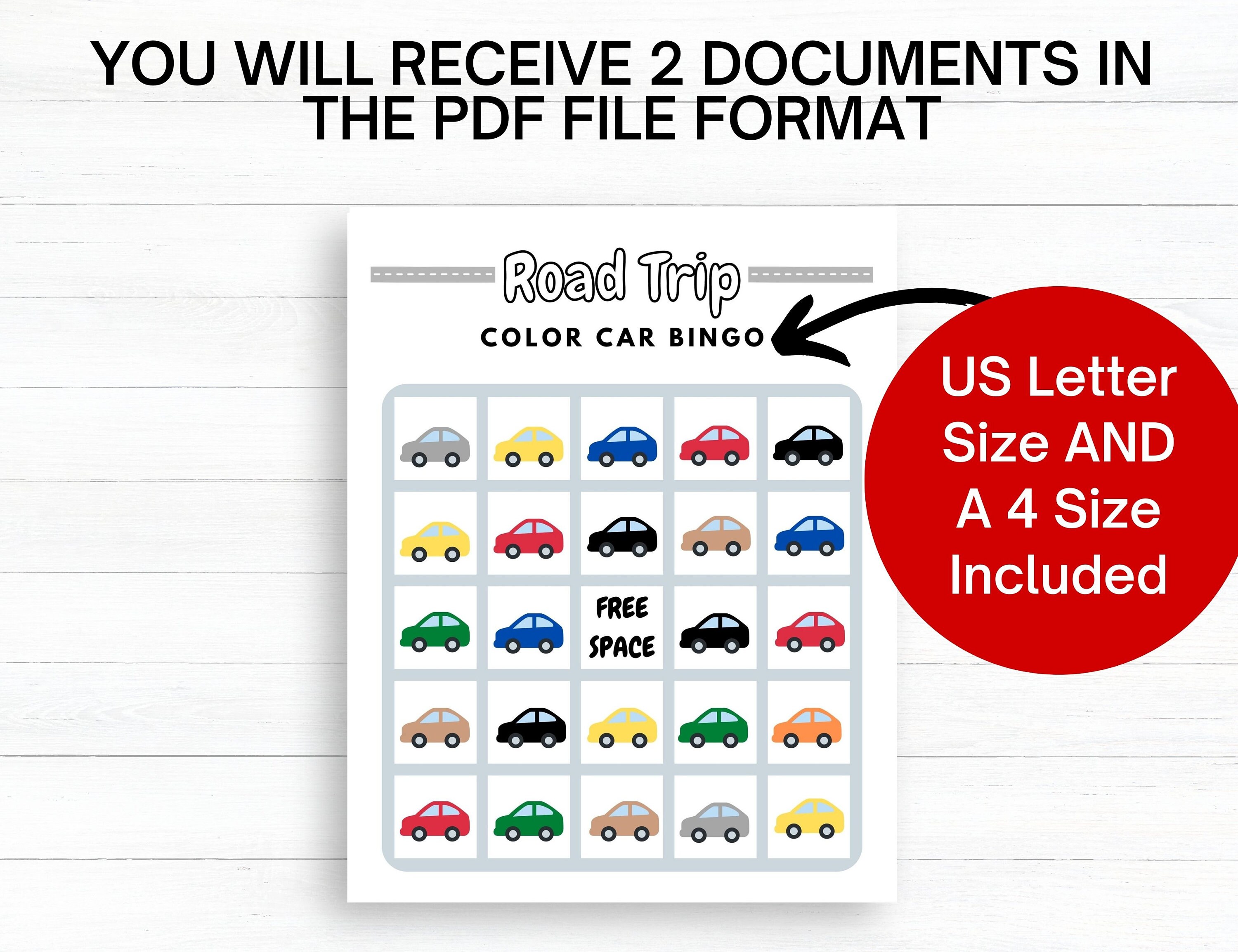 Road Trip Color Car Bingo Printable for Kids Simple Road Trip - Etsy ...