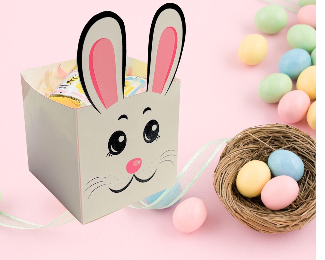 Printable Bunny Box, Fillable Easter Candy Basket & Favor Box, Cute ...