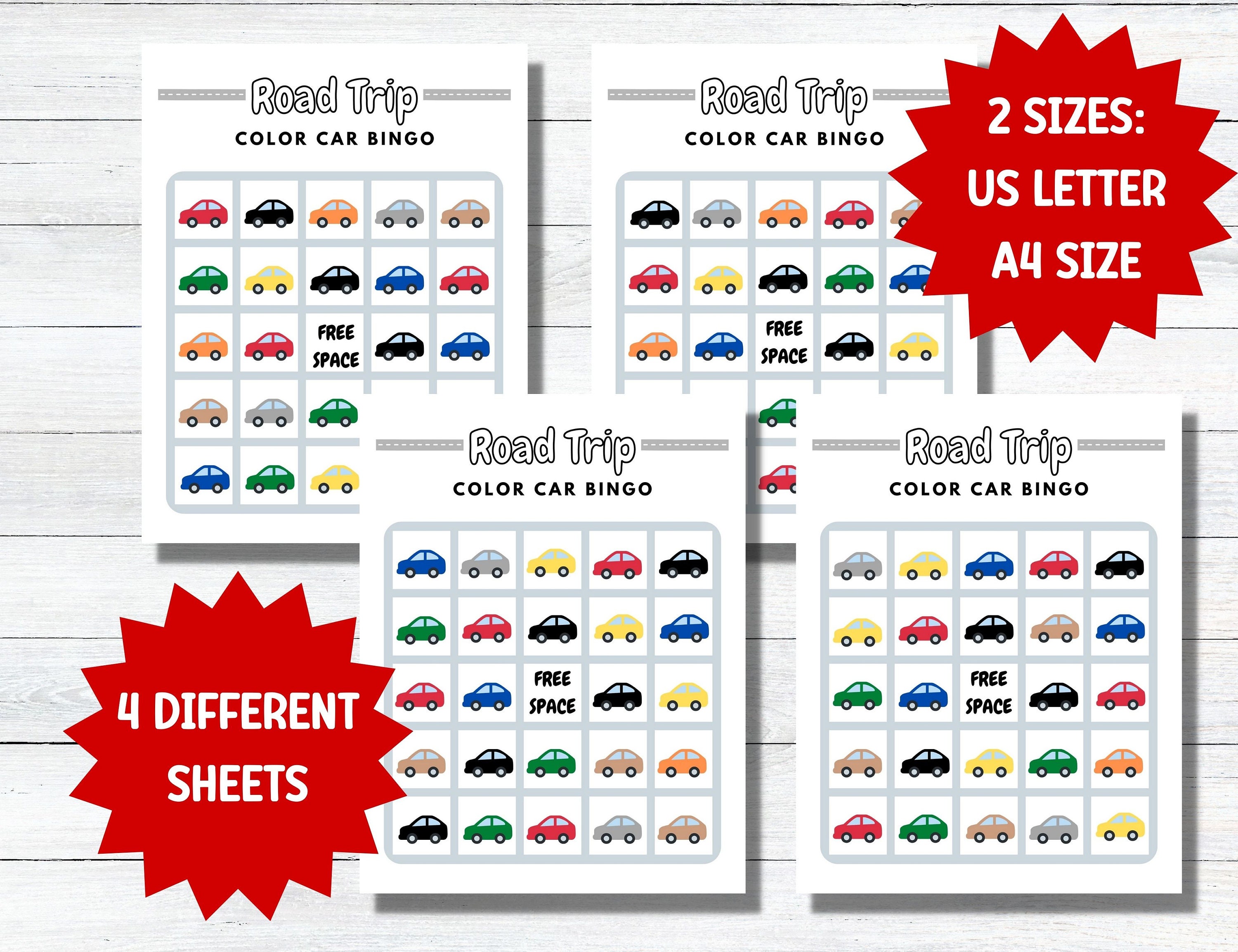 Road Trip Color Car Bingo Printable for Kids Simple Road Trip - Etsy ...