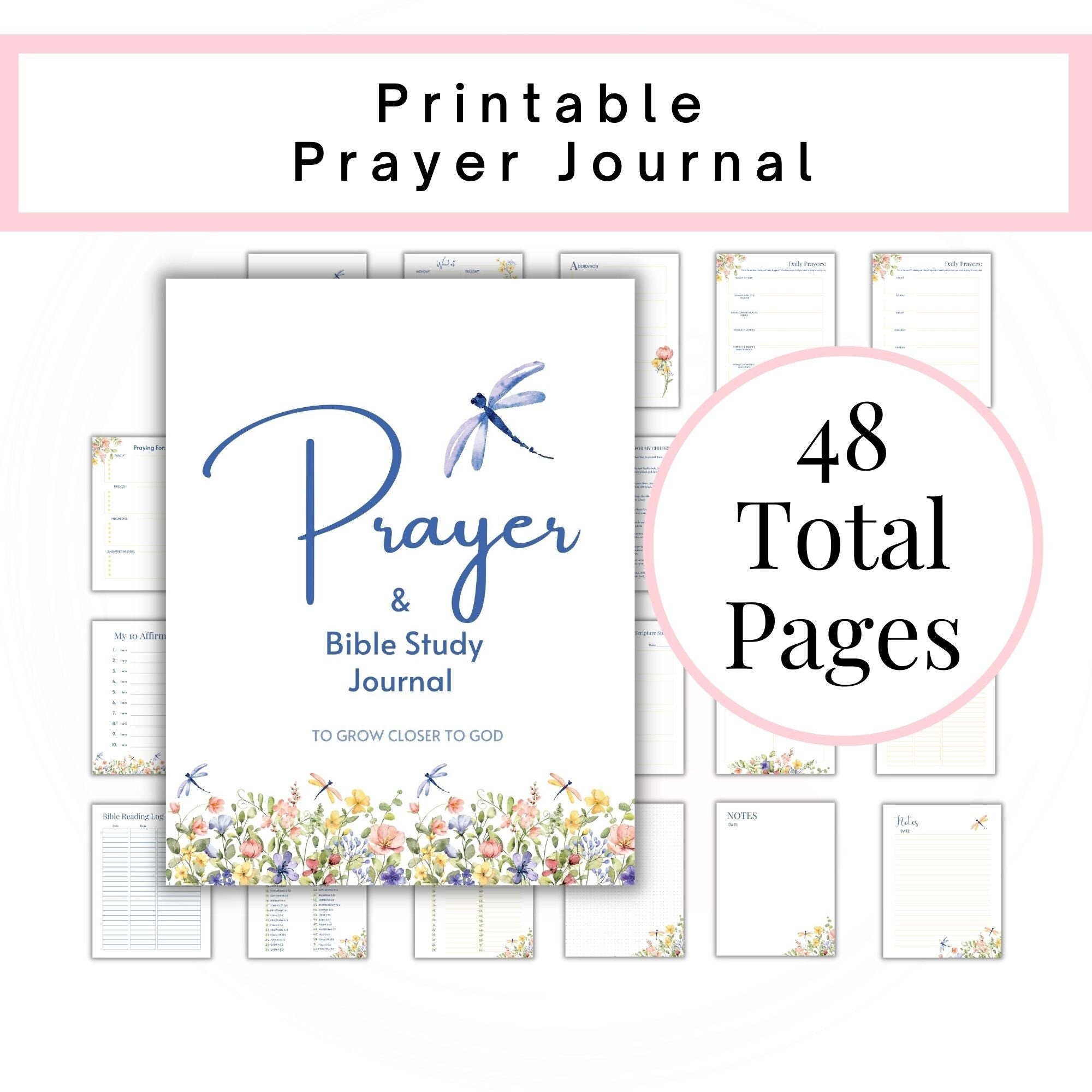 Prayer Journal Printable Bible Study Notes Gratitude - Etsy