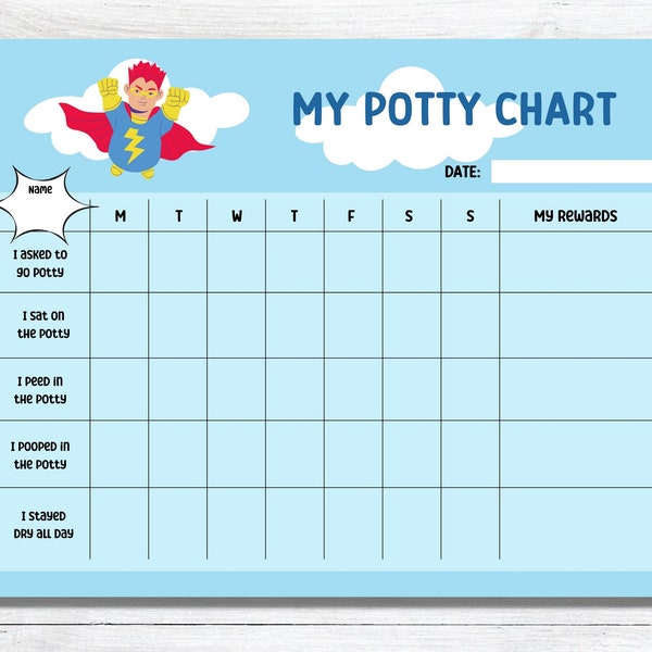 Potty Training Chart and Certificate - Etsy