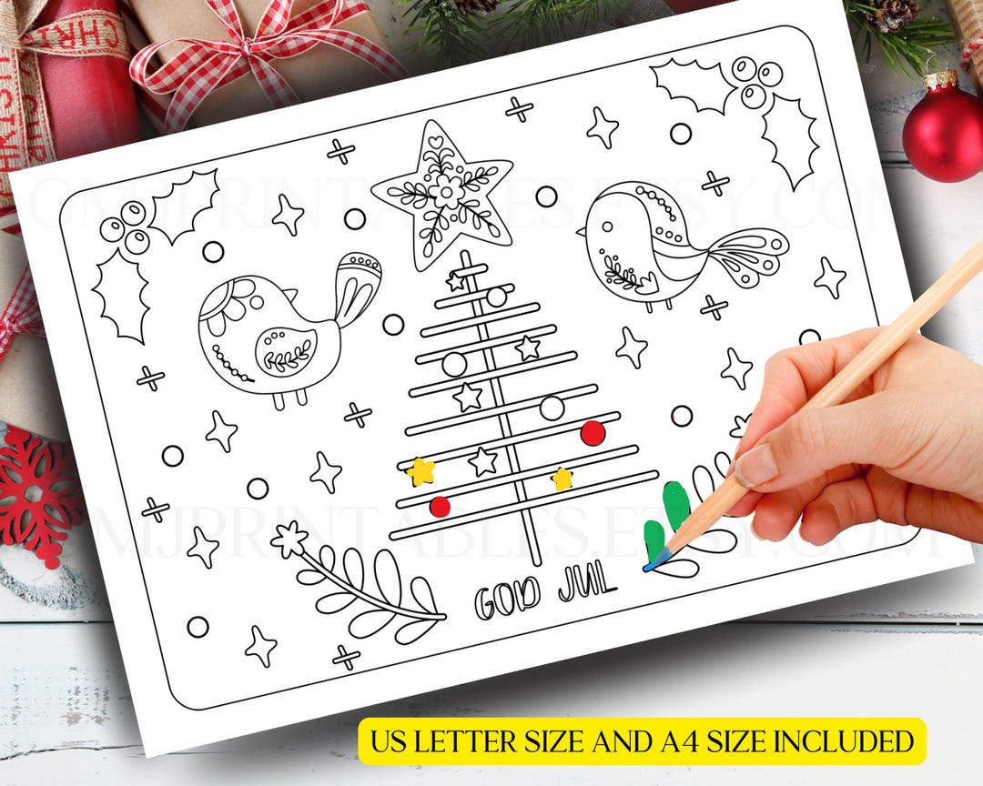 Christmas Coloring Placemat Printable - Fun Holiday Activity for Kids ...