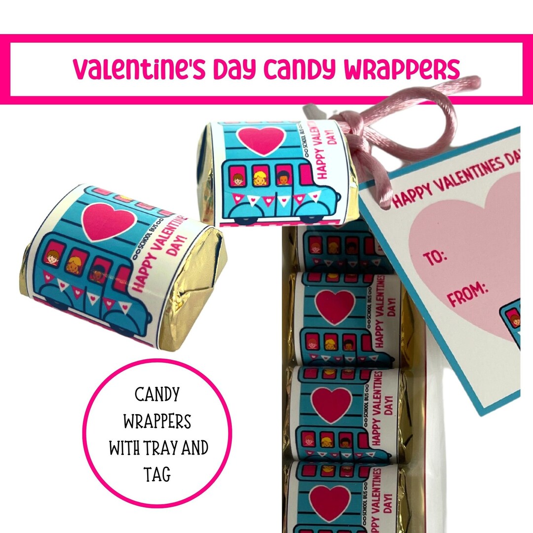 Valentine's Day Candy Wrappers, Printable Chocolate Candy Labels ...