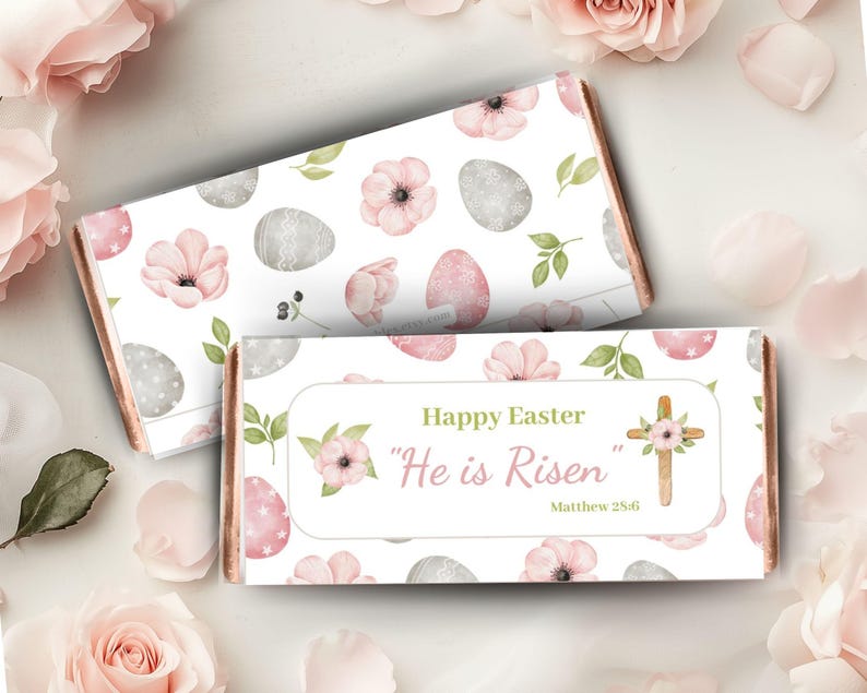 He is Risen Easter Candy Bar Wrappers: Bible Verse Gifts (printable) - Etsy