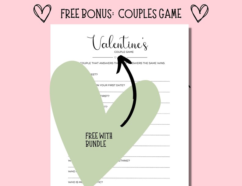 Valentines Day Game Bundle, Printable Family Games, Valentine Games for ...