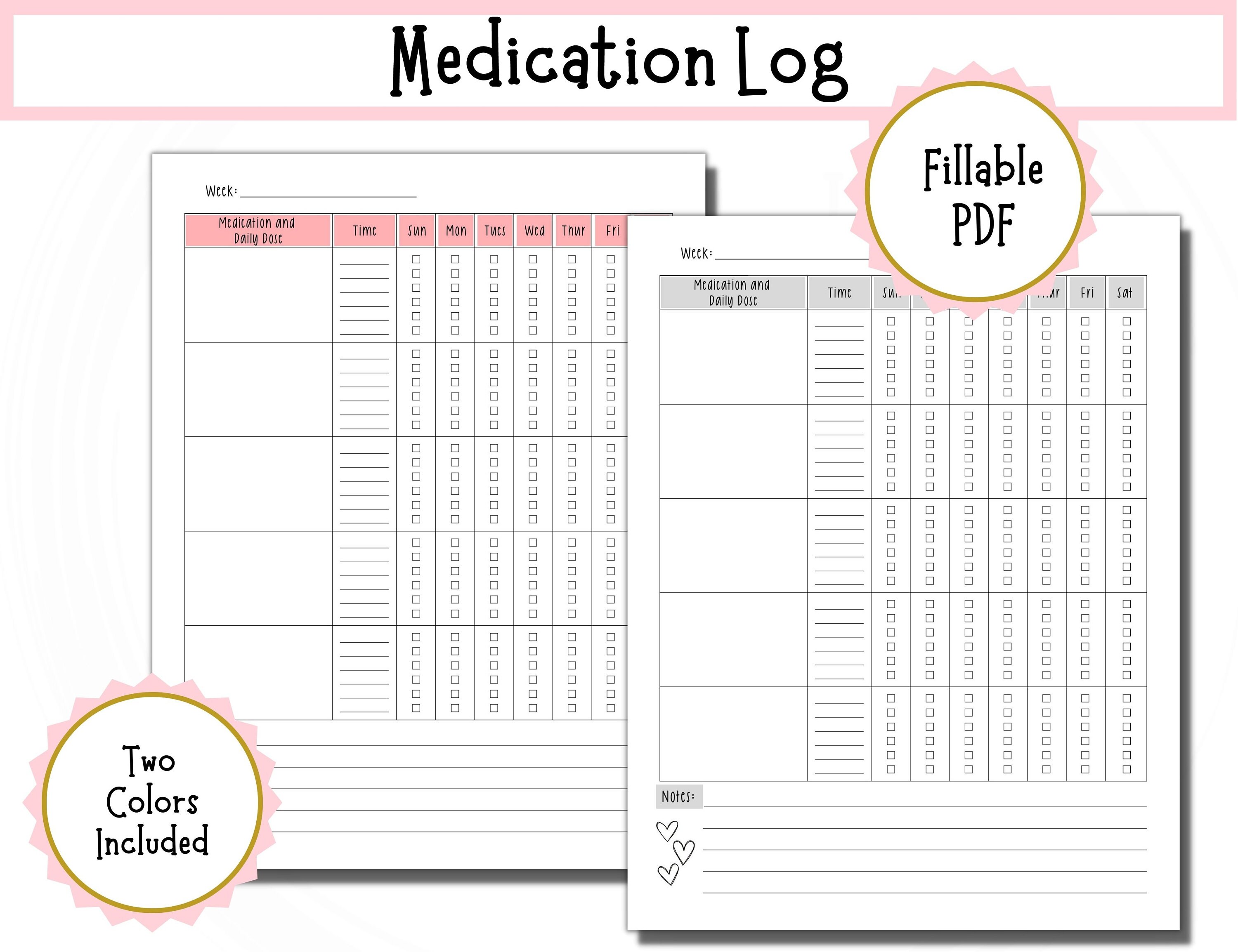 Printable Medication Log Tracker PDF File - Etsy