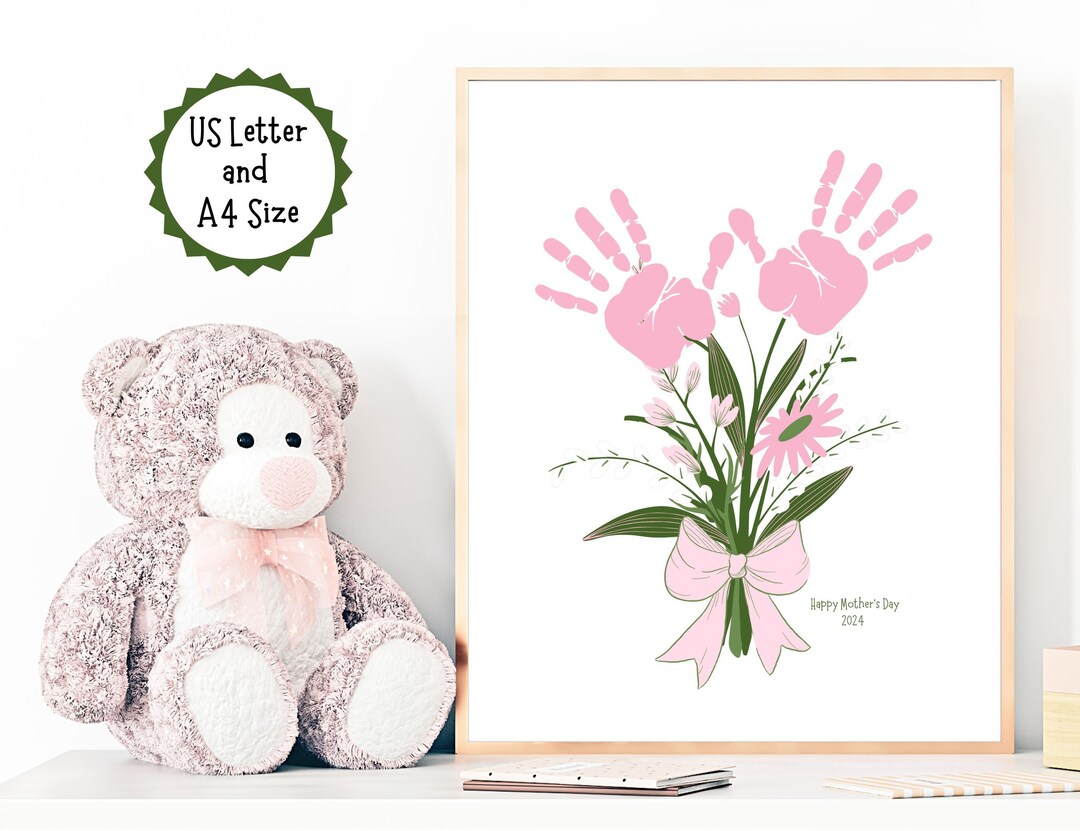 Mothers Day Handprint Art, Kids Gift for Mom, Mothers Day Gift, Mothers ...