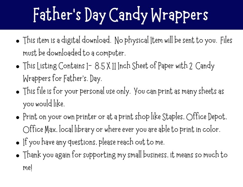 Father's Day Candy Bar Wrappers, Candy Bar Wrappers, Gift for Dad, DIY ...