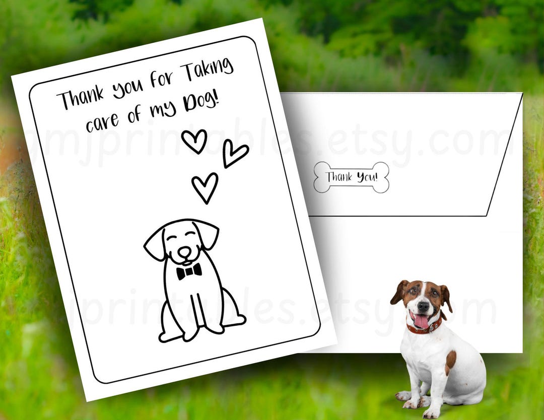 Dog Thank You Card, Printable Greeting From the Dog, Perfect for Dog ...