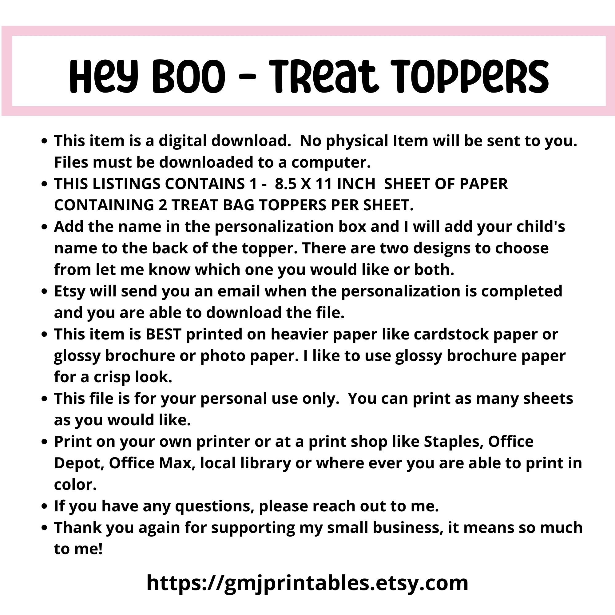 Halloween Treat Bag Topper Printable Halloween Party Favor - Etsy