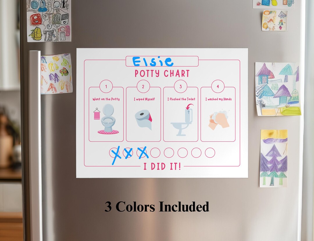 Potty Training Chart Bundle, Toddler Potty Chart, Kids Reward Chart ...