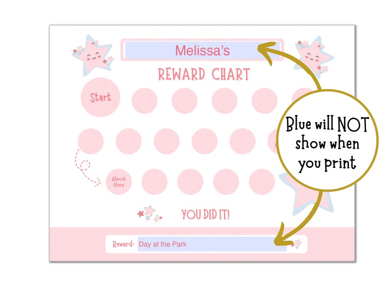 Reward Chart, Behavior Chart, Potty Training Chart, Editable Goal Chart ...