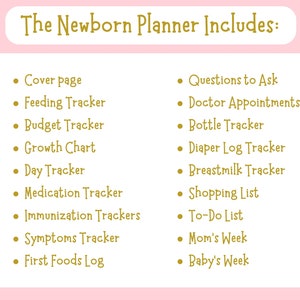 Newborn Infant Planner, Newborn Tracker, Baby Daily Log, New Baby Gift ...