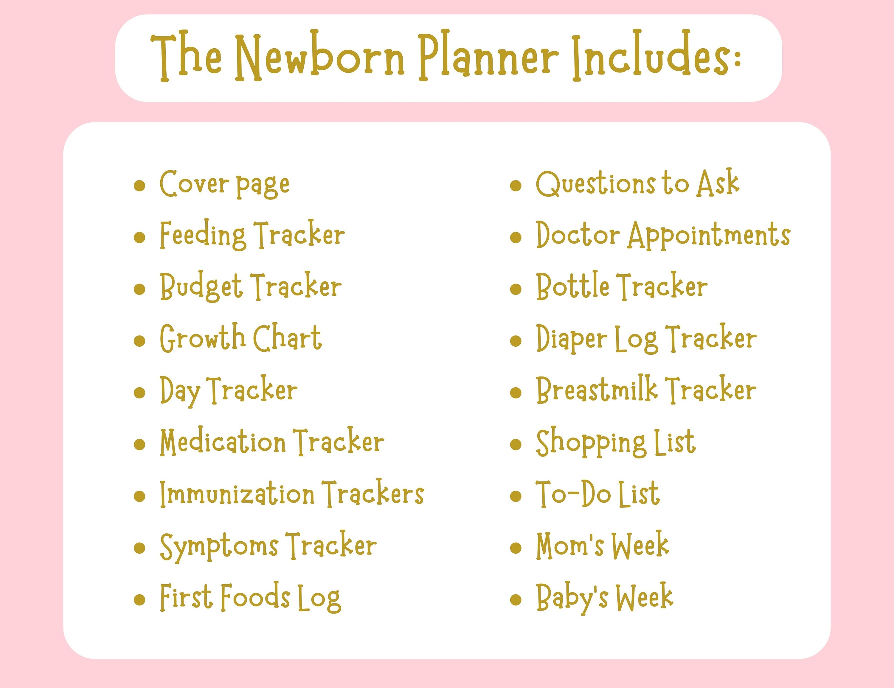 Newborn Infant Planner, Newborn Tracker, Baby Daily Log, New Baby Gift ...