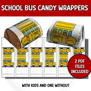 School Bus Candy Wrappers, Small Size Candy Labels, School Bus Driver ...