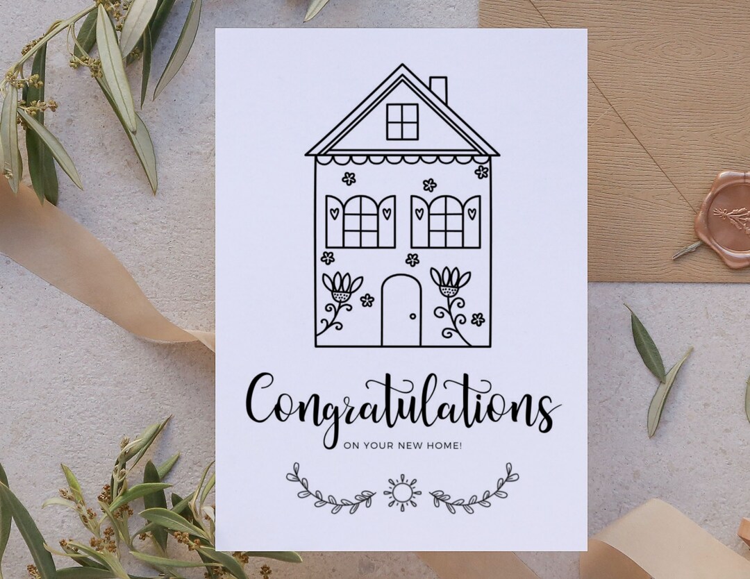 New Home Card, Housewarming Gift, Digital Download, Moving Card ...