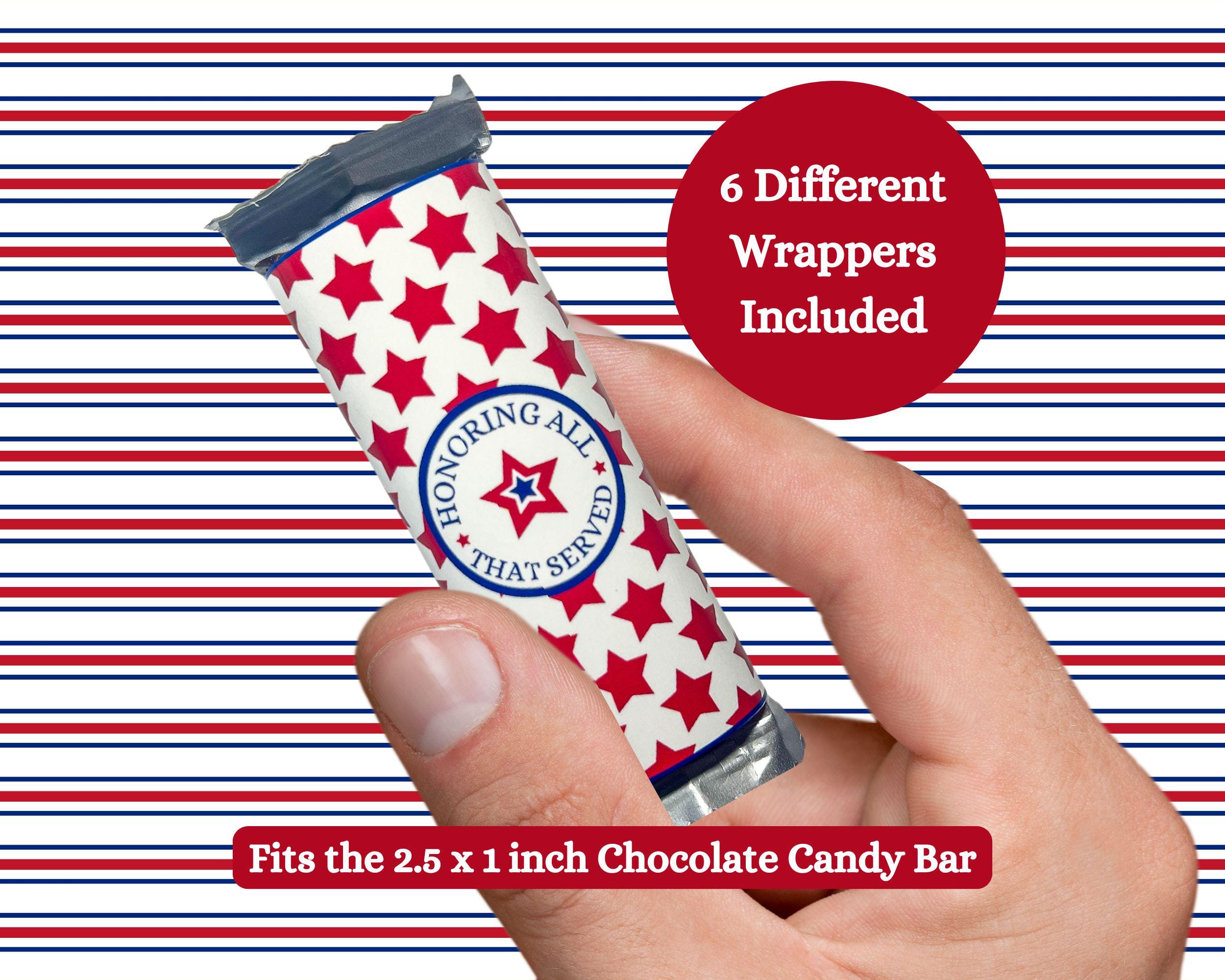 Veterans Day Candy Bar Wrappers, Military Appreciation, Patriotic Candy ...