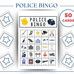 Printable Police Bingo Cards - Ideal for Birthday Parties, Seniors ...