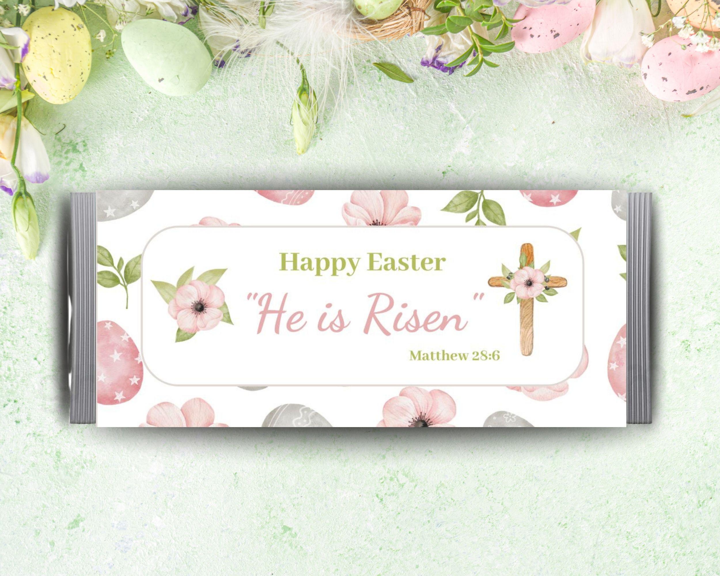 He is Risen Easter Candy Bar Wrappers: Bible Verse Gifts (printable) - Etsy