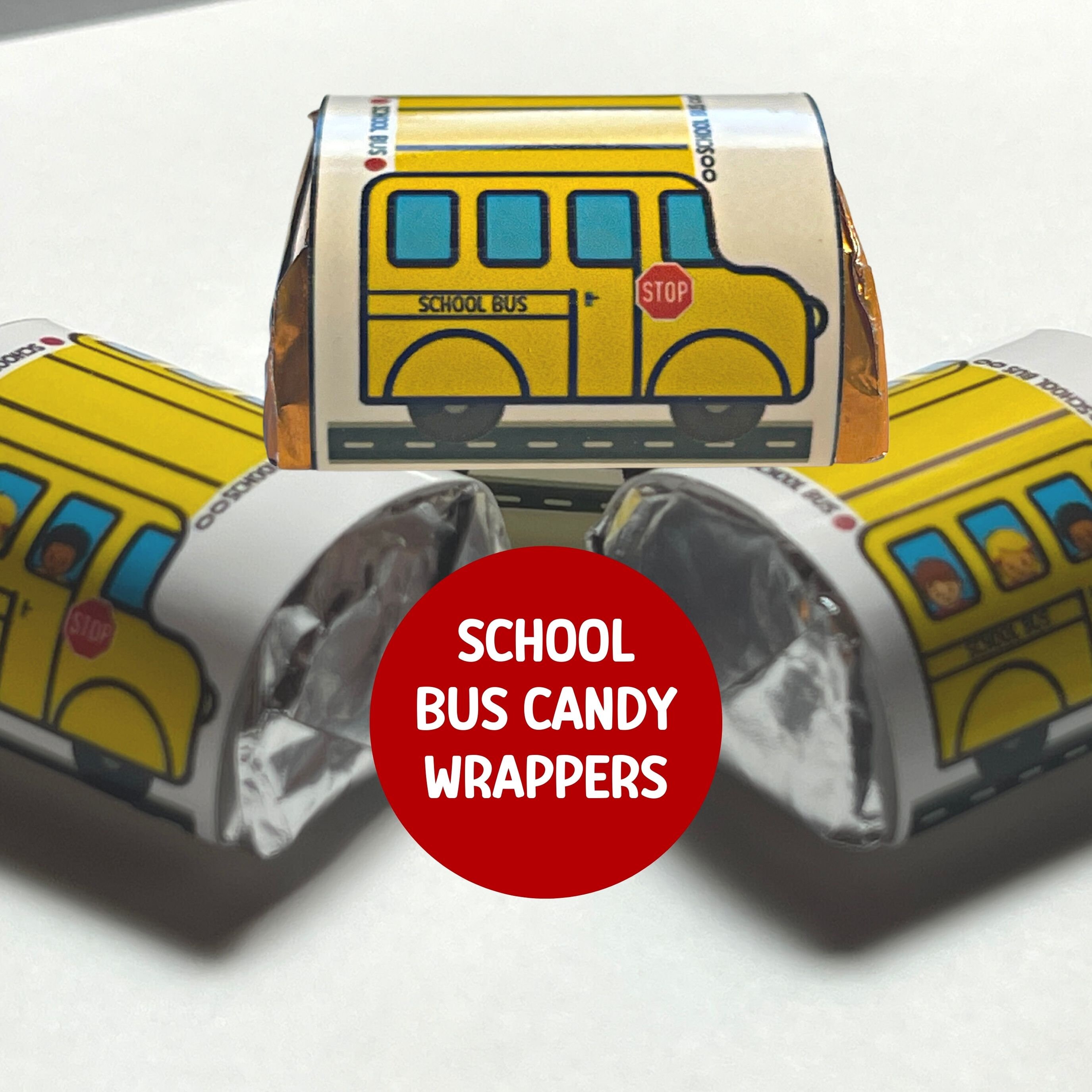 School Bus Candy Wrappers Small Size Candy Labels School Bus - Etsy