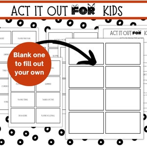 Printable Kids Party Games, Act It Out for Kids, Draw It Out Cards ...