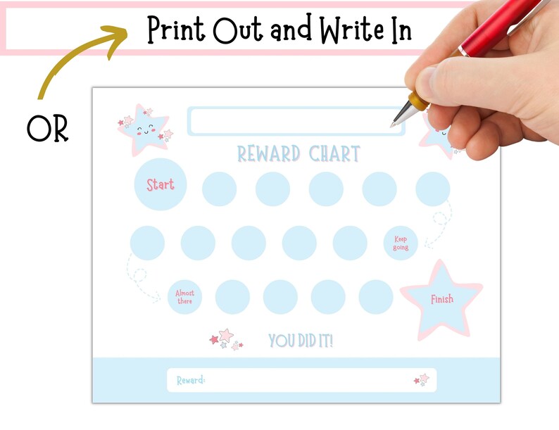 Reward Chart Behavior Chart Potty Training Chart Editable - Etsy