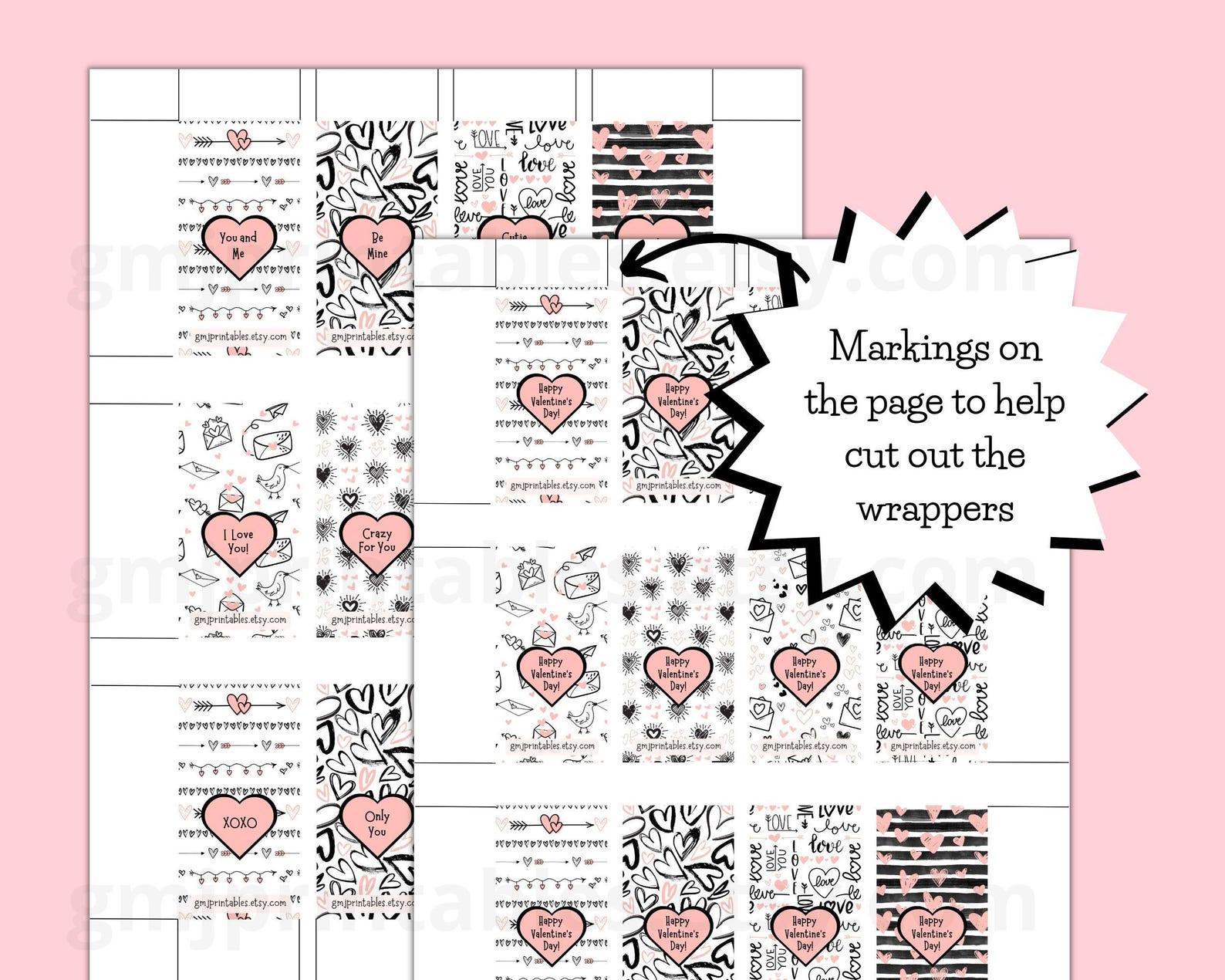 Valentine's Day Candy Wrappers | DIY Printable Miniature Chocolate Bar ...