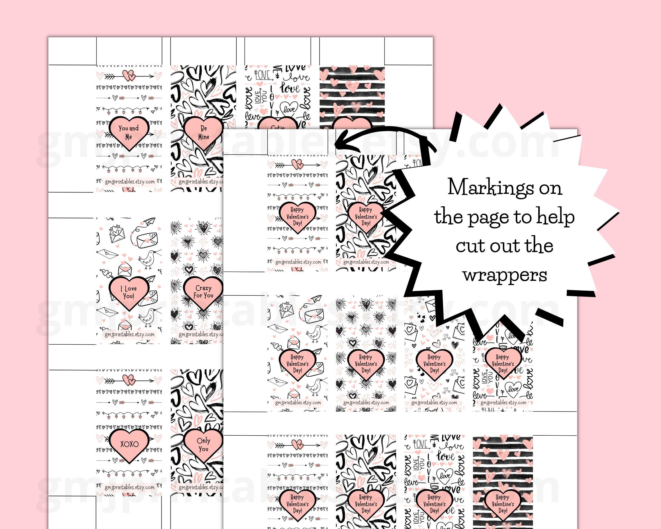 Valentine's Day Candy Wrappers | DIY Printable Miniature Chocolate Bar ...