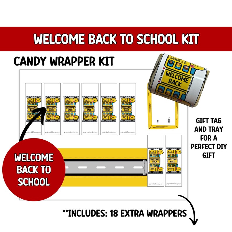 Back to School Candy Wrappers, 1st Day of School, Candy Bar Wrappers ...