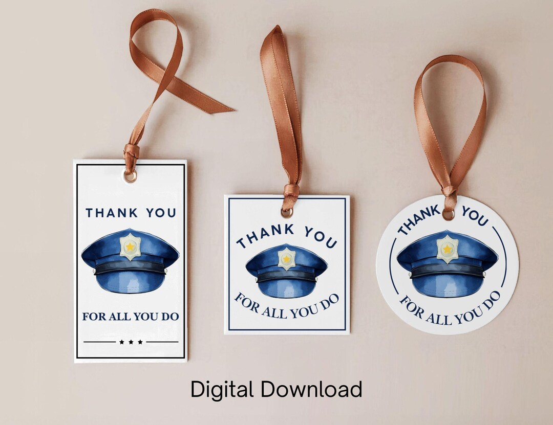 Police Officer Gift Tags, Police Retirement and Appreciation, Cupcake ...