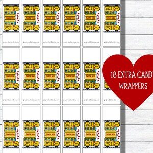 School Bus Thank You Candy Bar Wrap, End of the School Year, Bus Driver ...