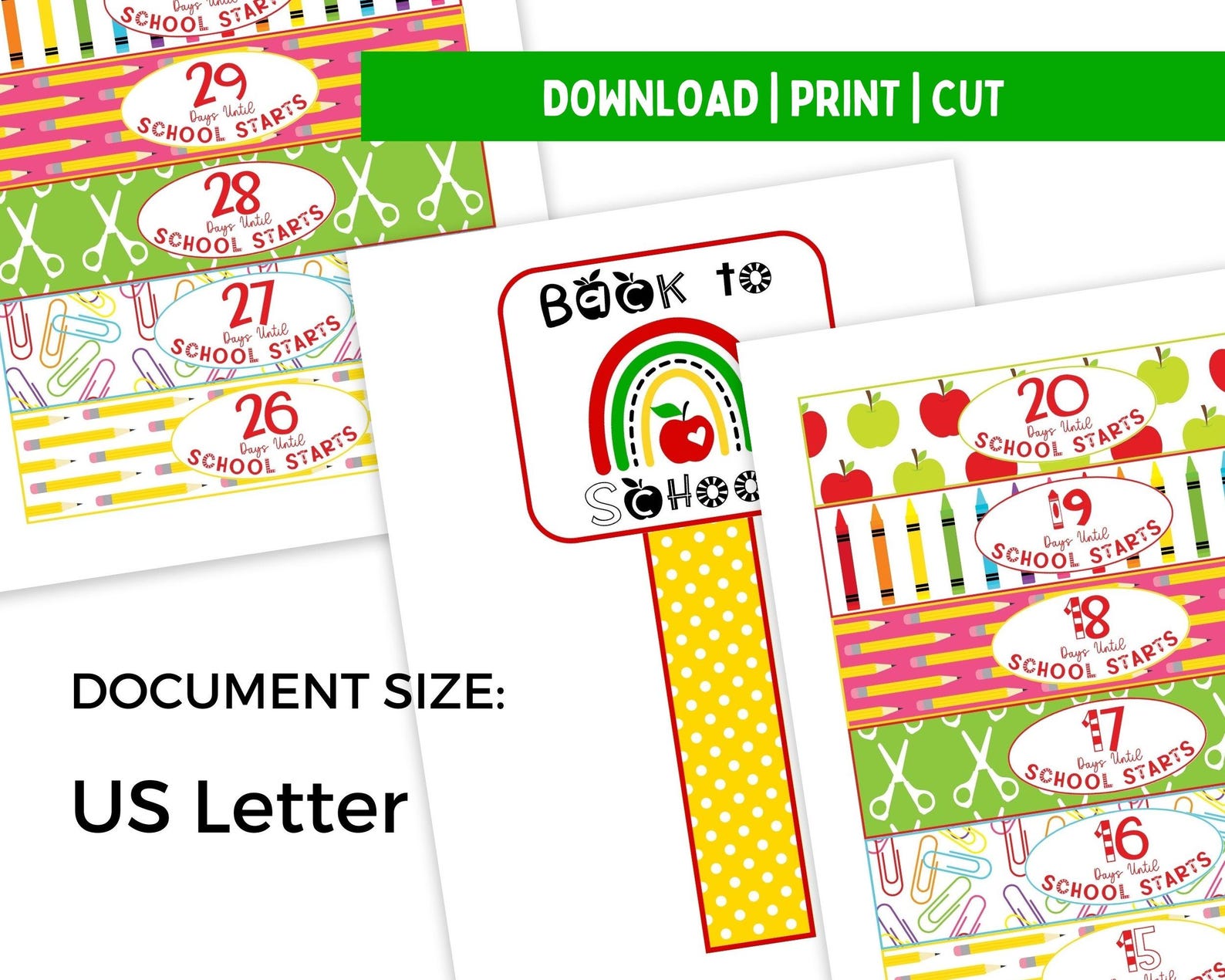 Back to School Countdown Paper Chain: Printable Classroom Decor (PDF ...