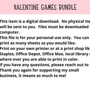 Valentines Day Game Bundle, Printable Family Games, Valentine Games for ...