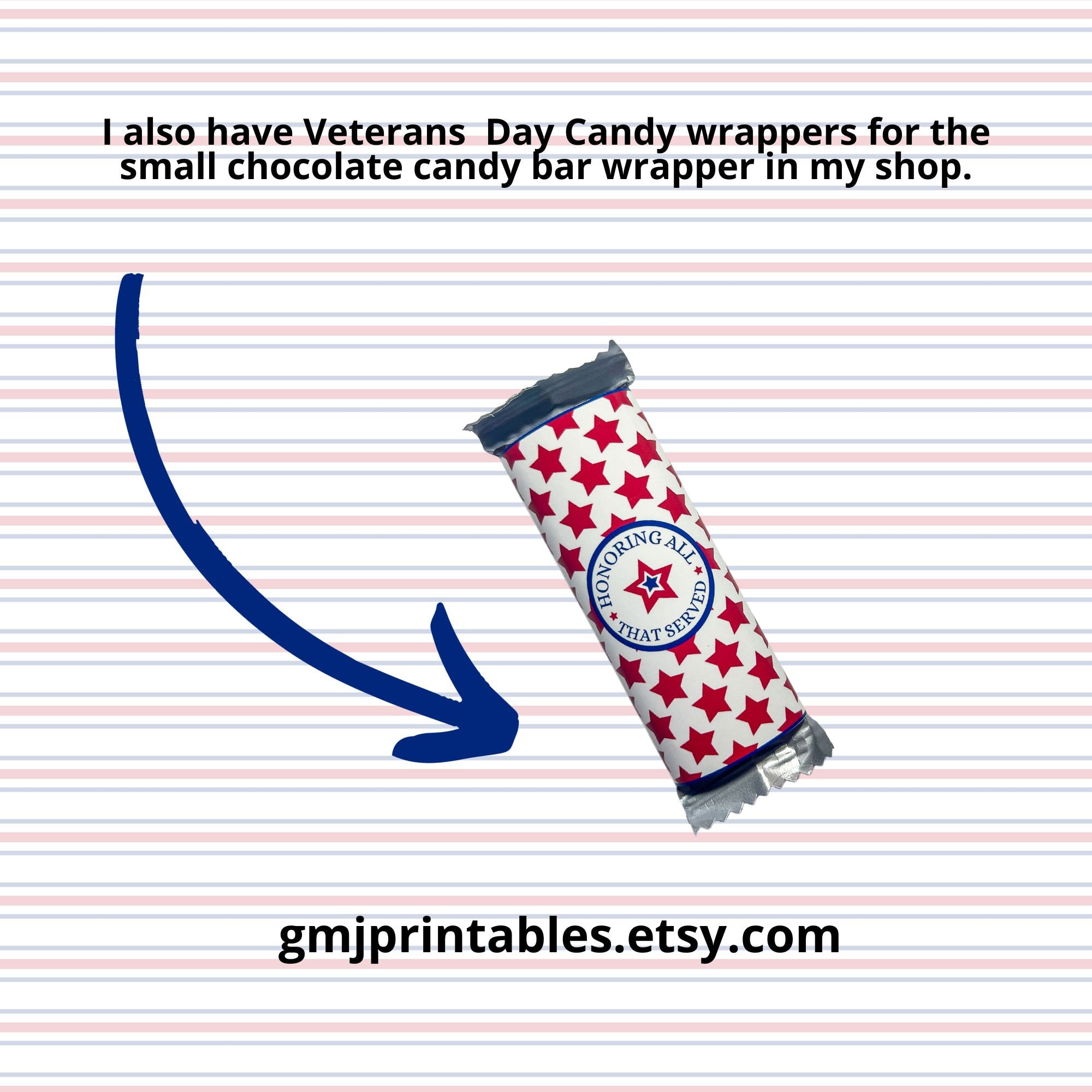 Veterans Day Candy Bar Wrappers, Military Appreciation, Patriotic Candy ...