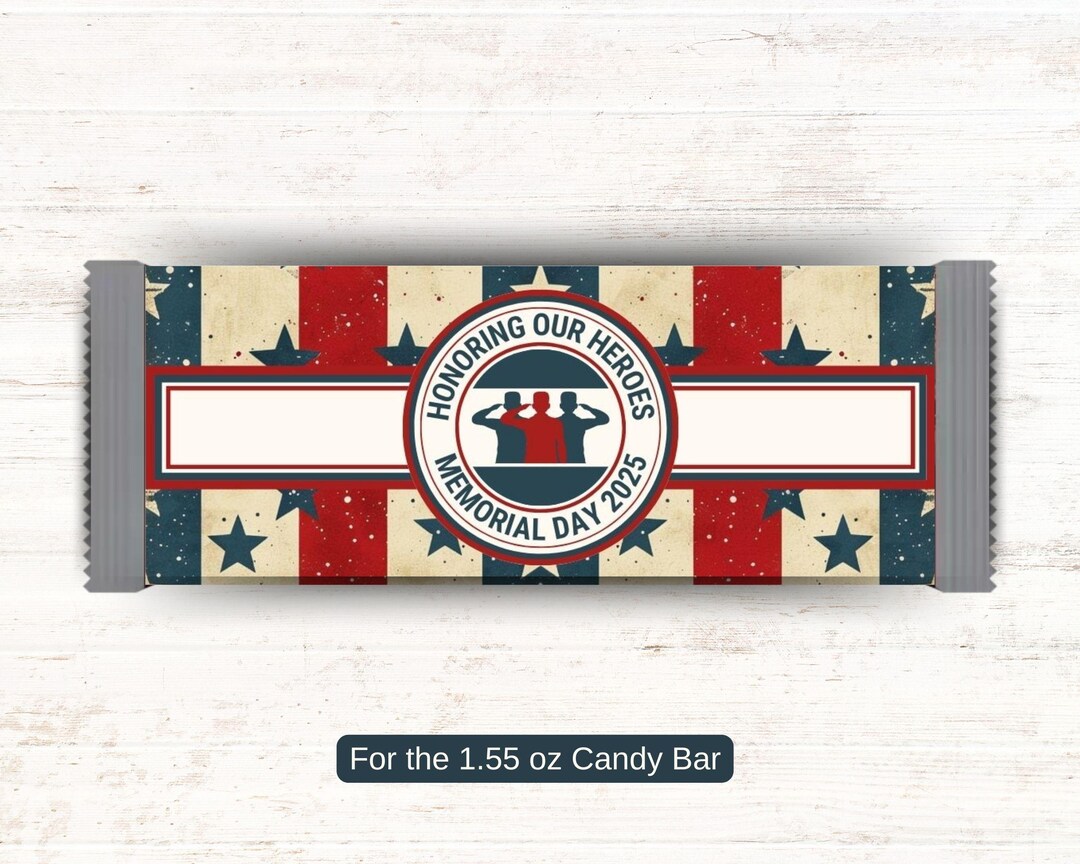 Patriotic Memorial Day Candy Bar Wrapper: Military Tribute (digital ...