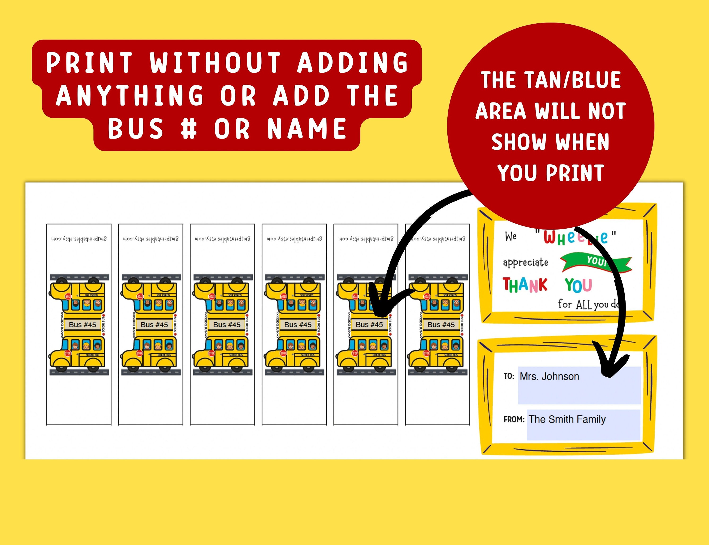 School Bus Candy Wrappers Small Size Candy Labels Fillable - Etsy