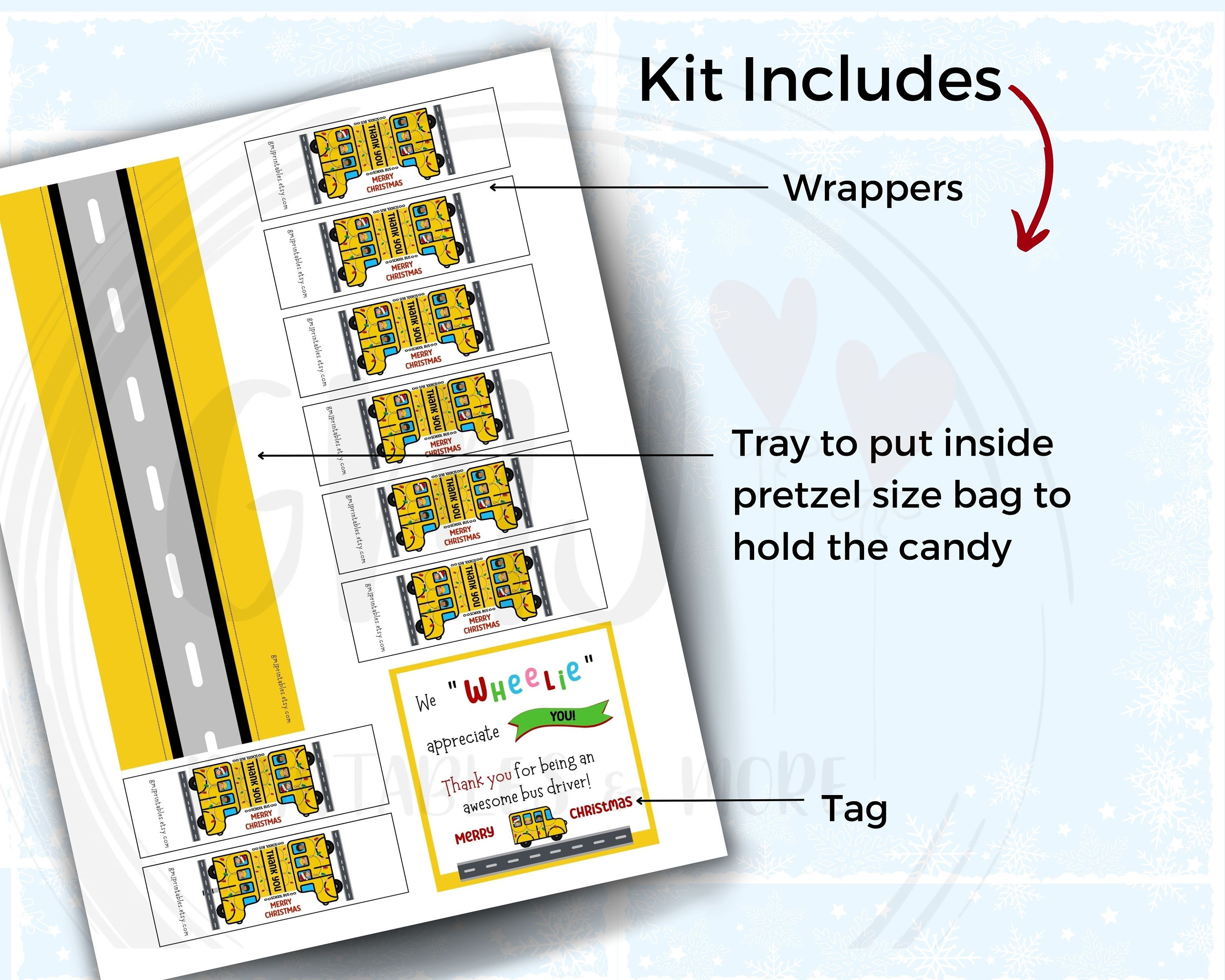 School Bus Christmas Candy Wrappers, Bus Driver Christmas Gift ...