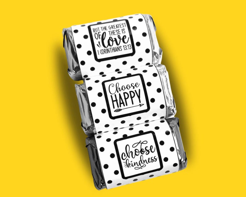 Printable Mini Candy Bar Wrappers: Encouraging Messages, Wedding Favors ...