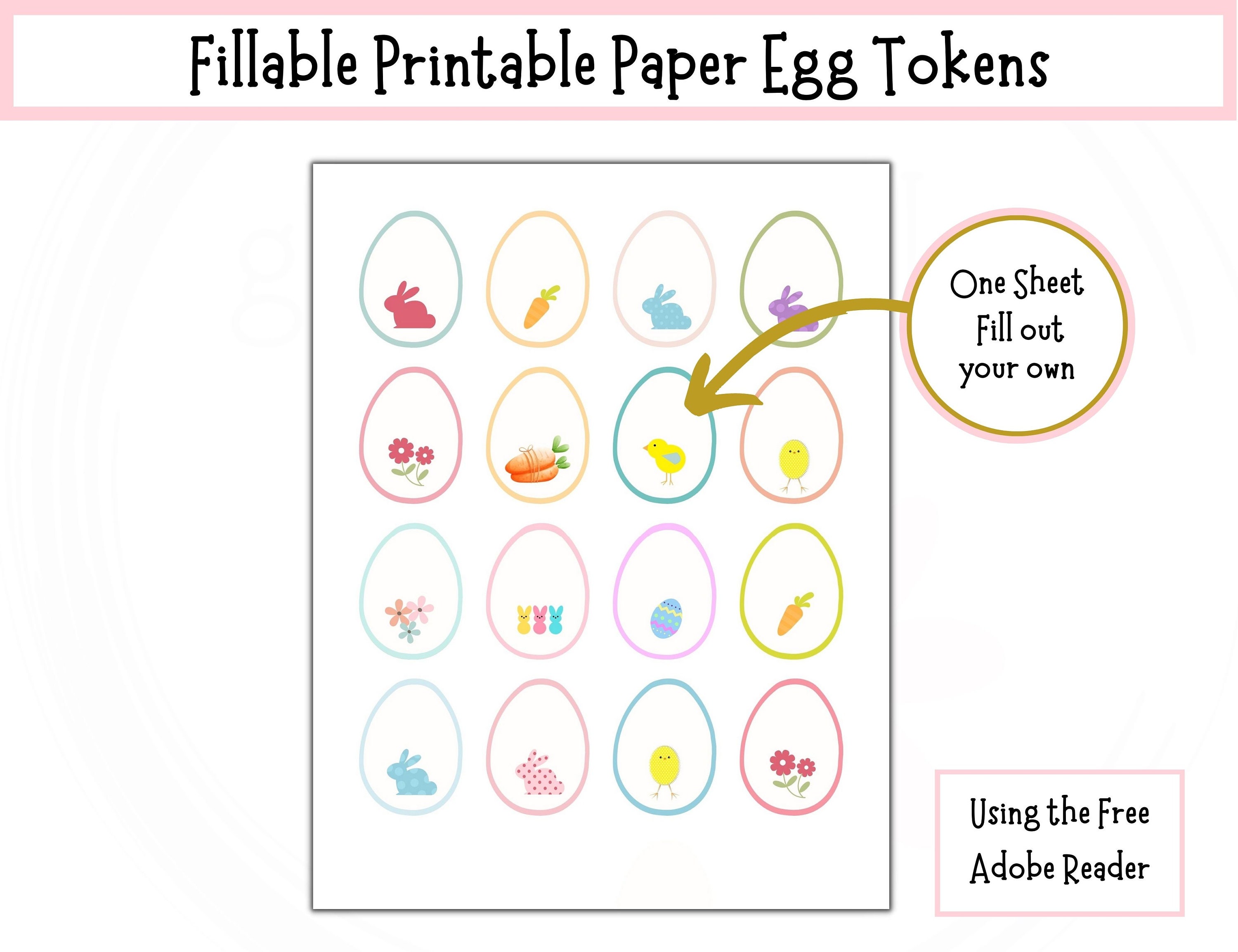 Easter Egg Tokens, Printable Easter Reward Token, Easter Basket ...