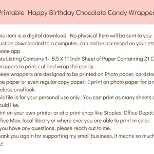 Happy Birthday Candy Wrappers, DIY Chocolate Candy Labels, DIY Birthday ...